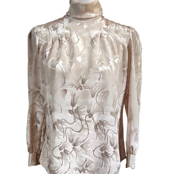 Jean de Pierre | Tops | Vintage Womens Blouse Size Large 8s Extra Shiny ...